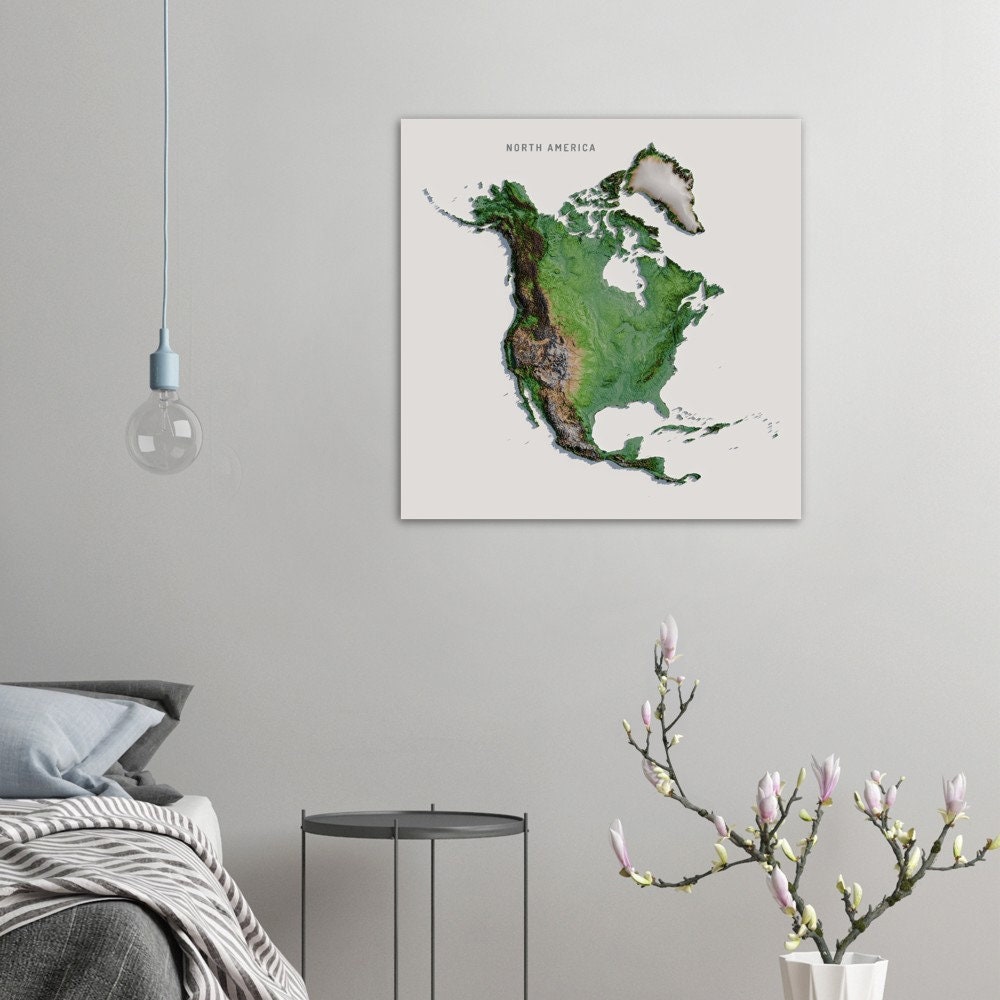 North America High-resolution Alpha Shaded Relief Imagery US Printable ...