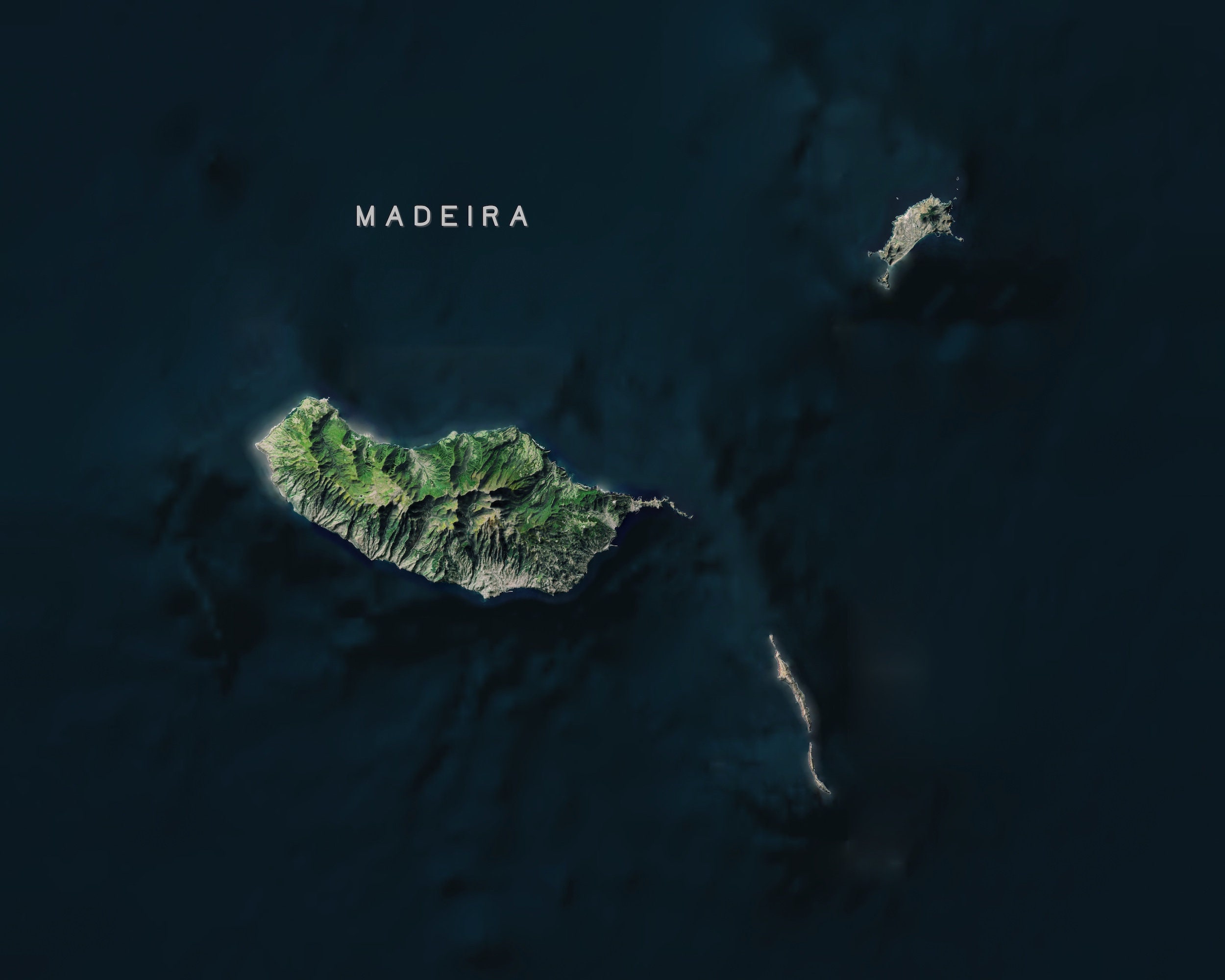 Madeira Islands Satellite Imagery Map Poster - Etsy
