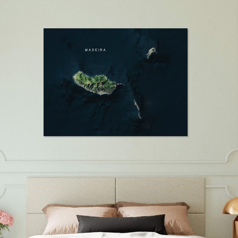 Madeira Islands — Satellite Imagery Map Poster - Etsy