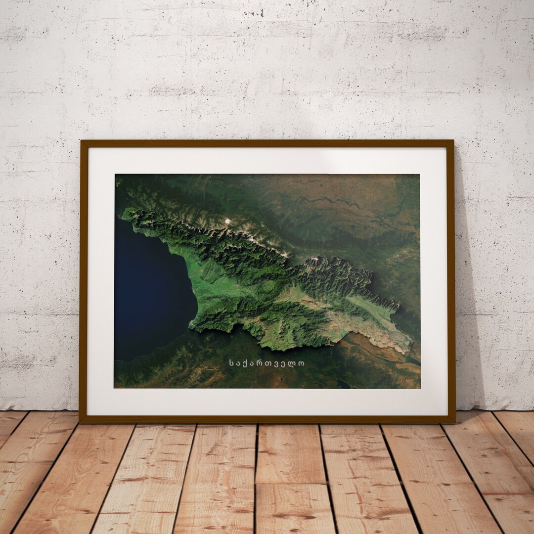 Georgia — Satellite Imagery Map Poster - Etsy