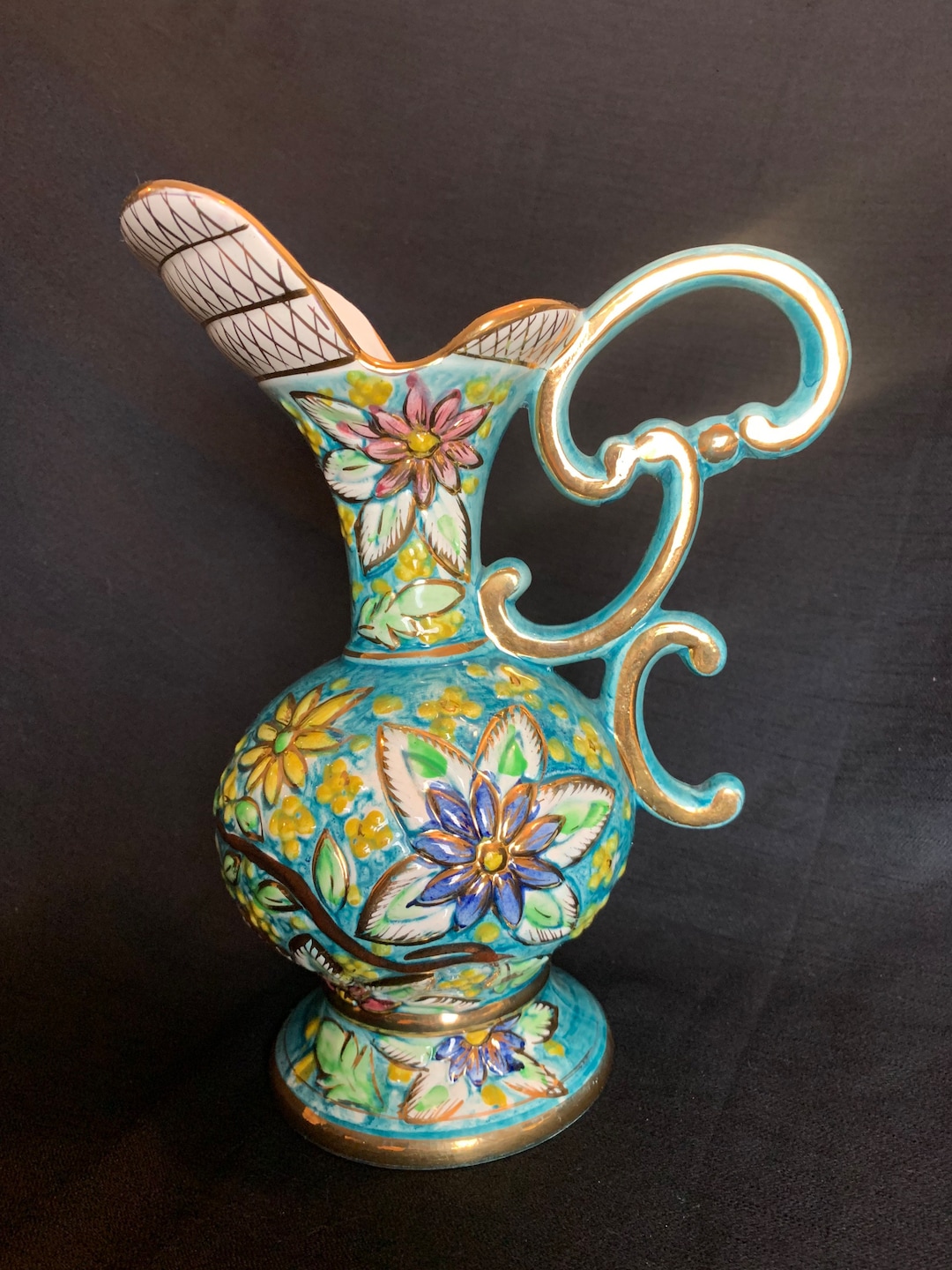 Vintage H. Bequet Quaregnon Belgian Floral Vase - Etsy