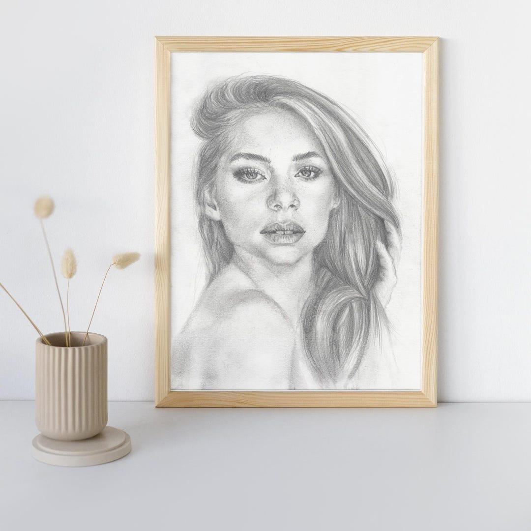 Personalized Pencil Portrait Drawing of Photo Size A5, A4 or A3 ...