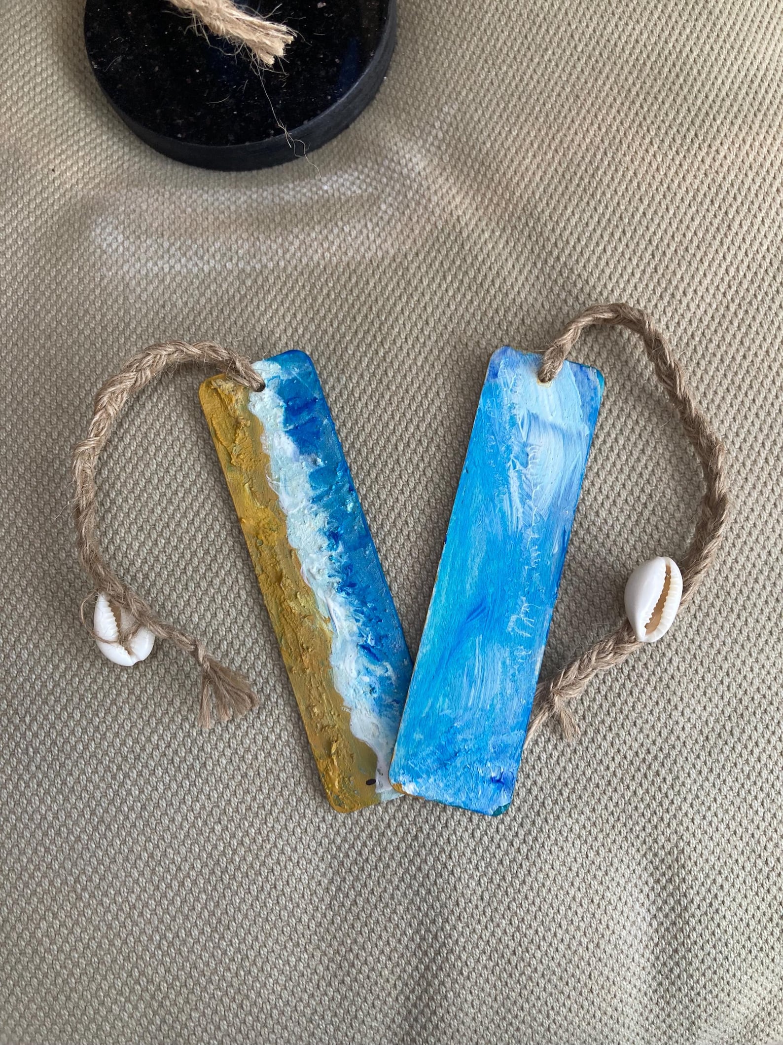 Ocean Wooden Bookmarks Hand-painted Double-sided Own Design, Waves ...