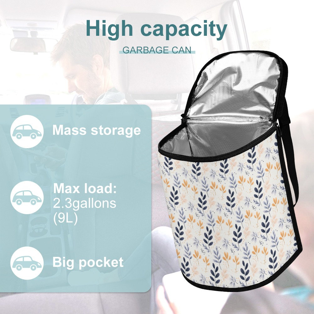 Boho Floral Car Garbage Bag, Wipeable Car Trash Bags, Car Litter Bag ...