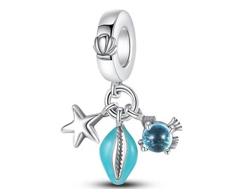 Sea Shell Clam Conch Star Fish Charm Bracelet Compatible Pandora Comp ...
