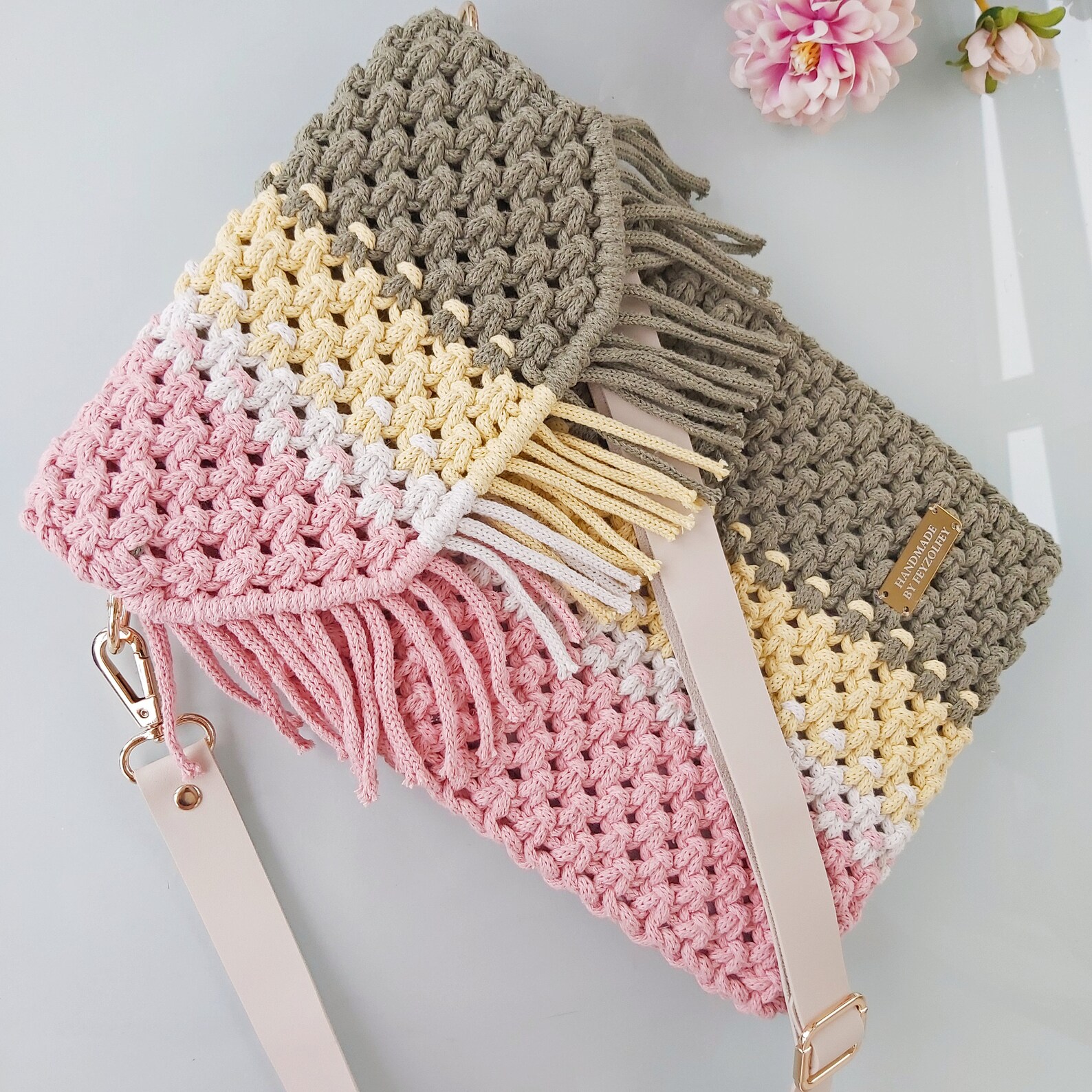 Macrame iPad Sleeve, Boho Style MacBook Pro Bag, Slim Shoulder Tablet ...