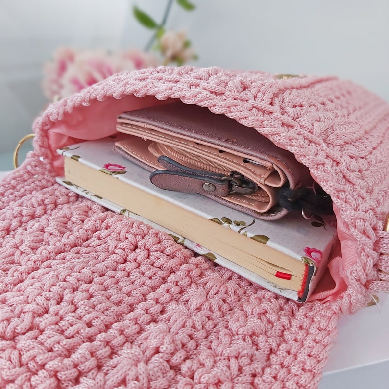 Girl's Pink Purse, Slim Crochet Bag, Envelope Women Bag, Teenage Girls ...