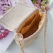 Light Beige Shoulder Bag, Small Crochet Bag for Women, Handmade Cream ...