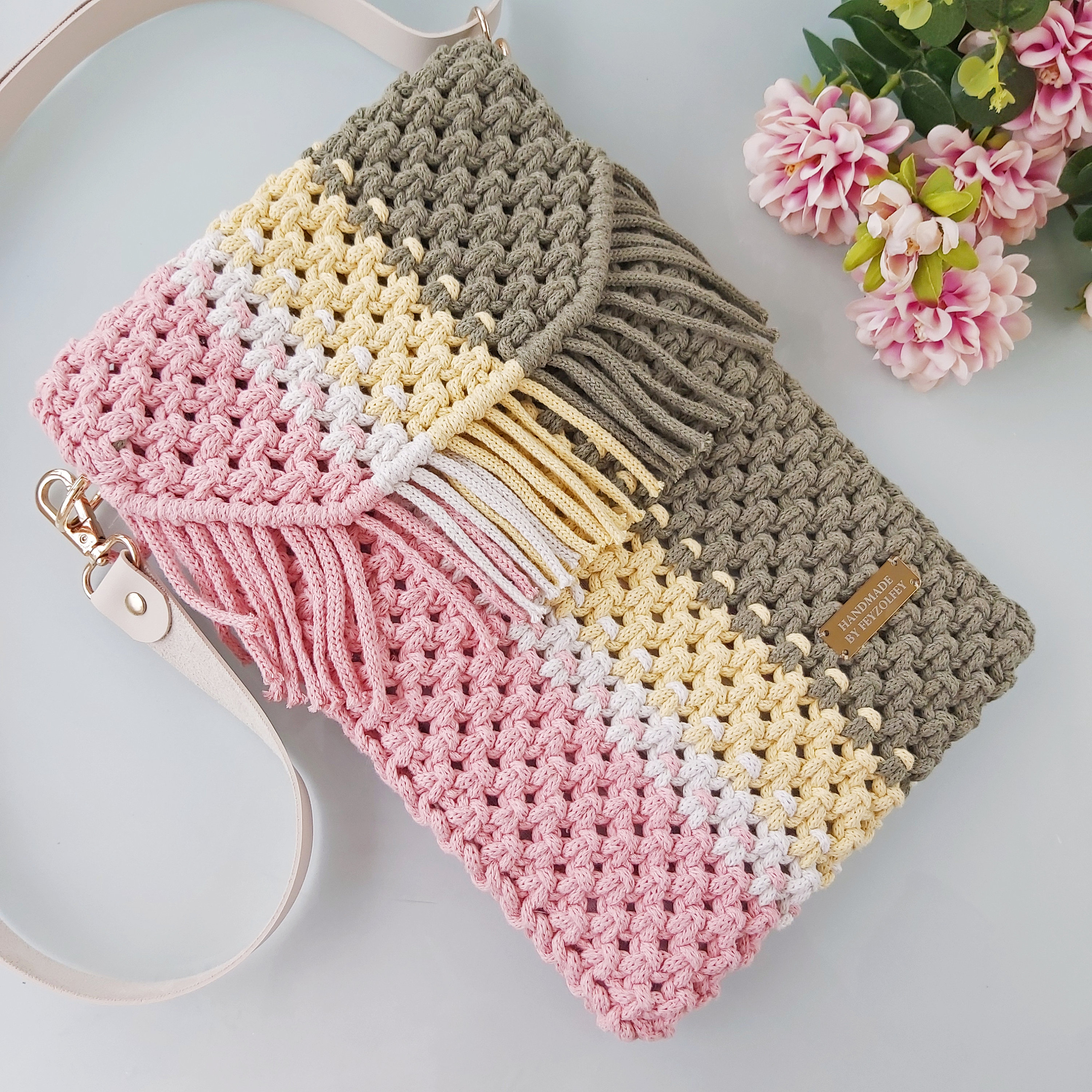 Macrame iPad Sleeve, Boho Style MacBook Pro Bag, Slim Shoulder Tablet ...