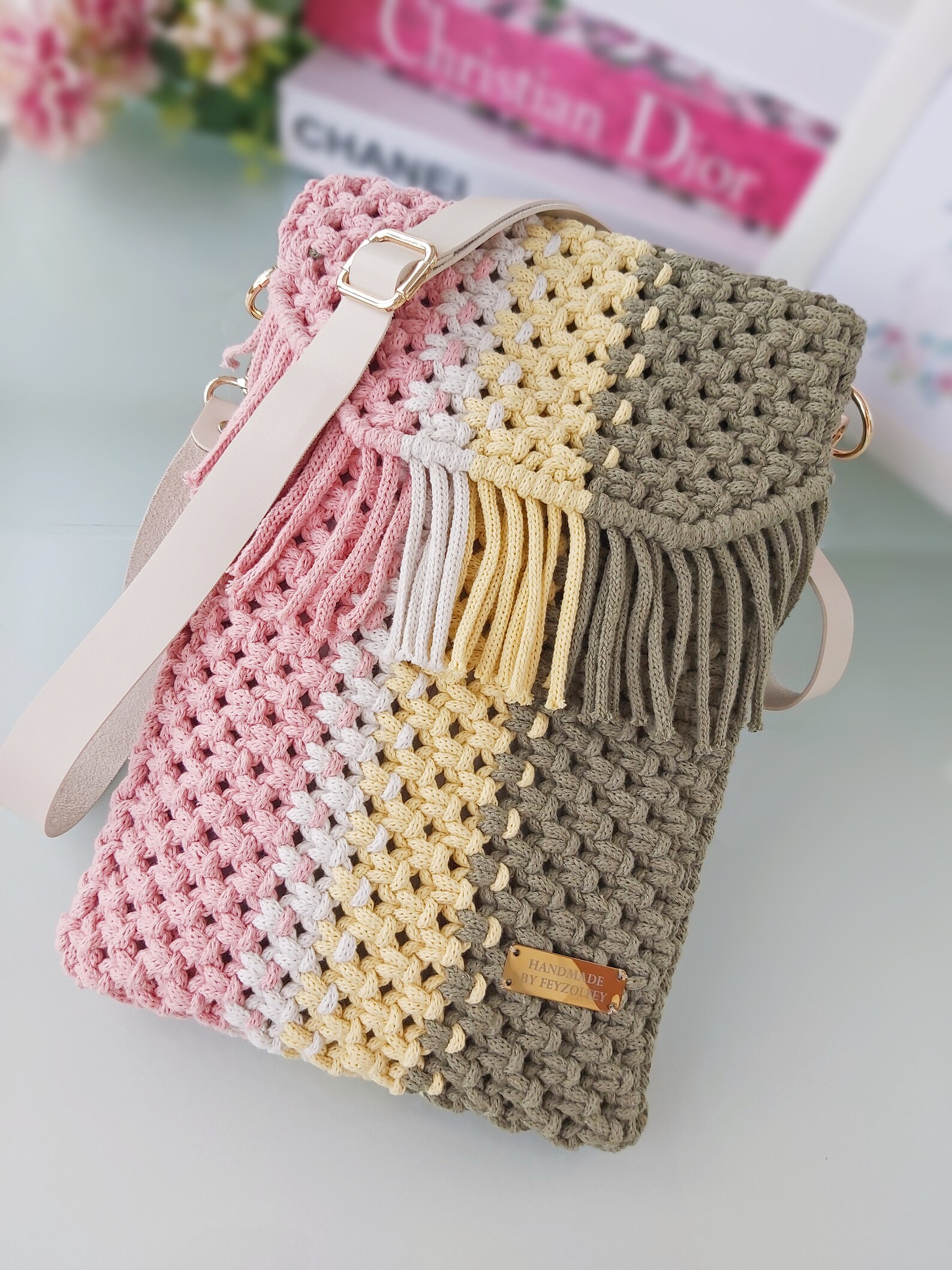 Macrame iPad Sleeve, Boho Style MacBook Pro Bag, Slim Shoulder Tablet ...