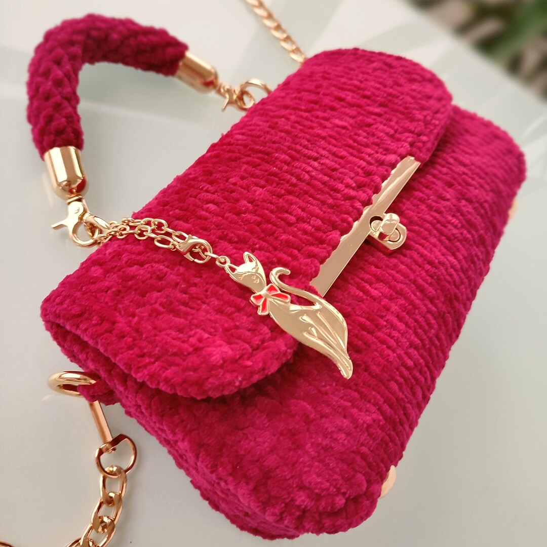 Women's Red Bag, Red Velvet Purse Bag for Women and Girls, Great ...