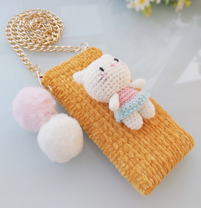 Kitty Phone Purse, Cute Cell Phone Wallet for Girls, Mini Cartoon Bag ...