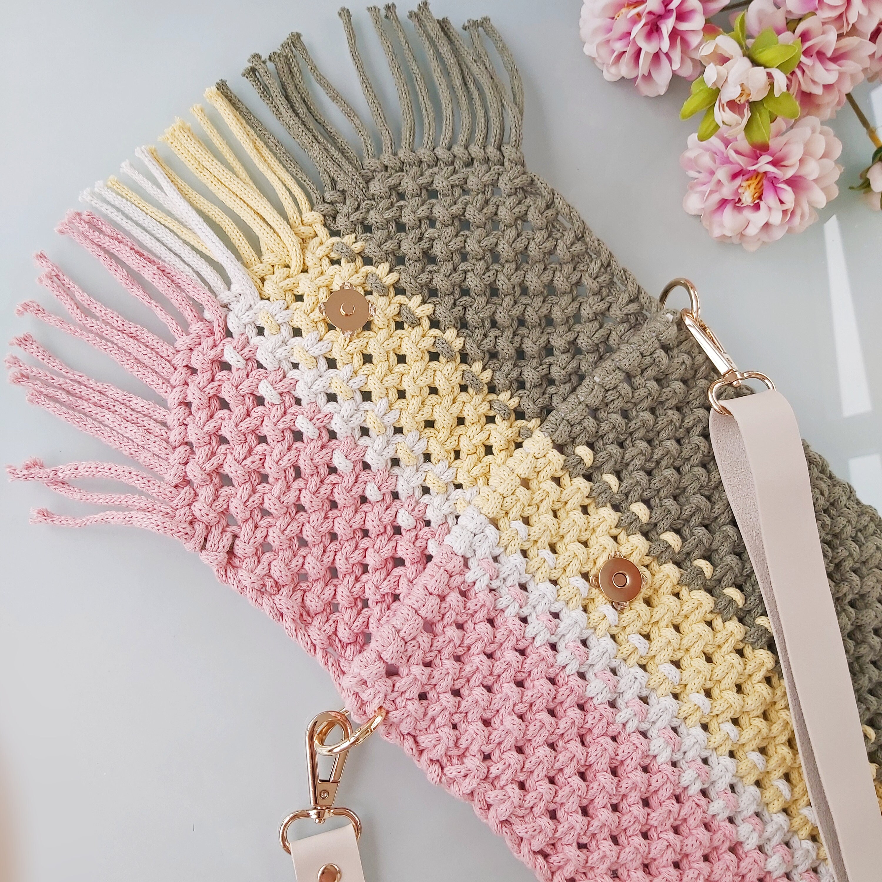 Macrame iPad Sleeve, Boho Style MacBook Pro Bag, Slim Shoulder Tablet ...