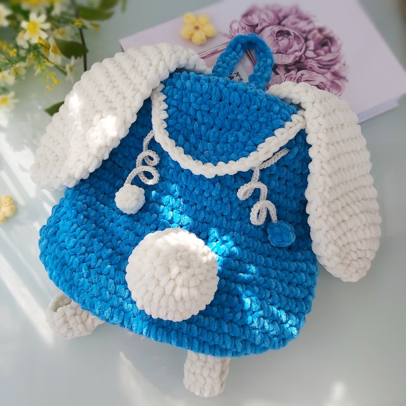 Bunny Ears Backpack for Kids, Soft Velvet Backpack Purse, Cute Boys ...