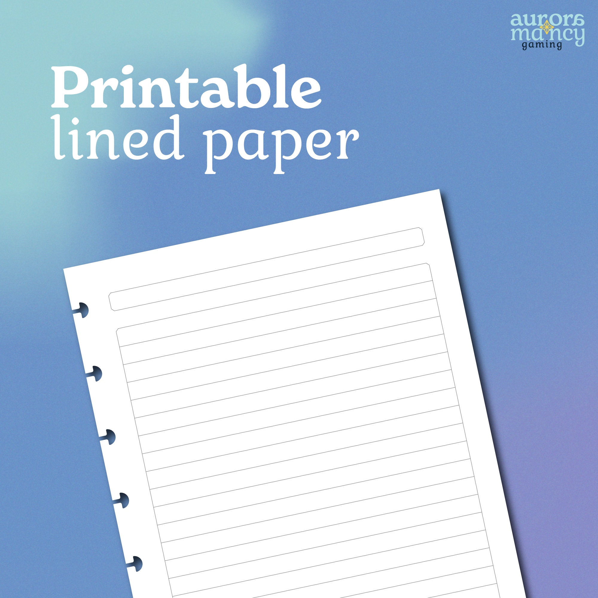 Printable Lined Paper | Digital Paper Template | A5 | Download PDF - Etsy