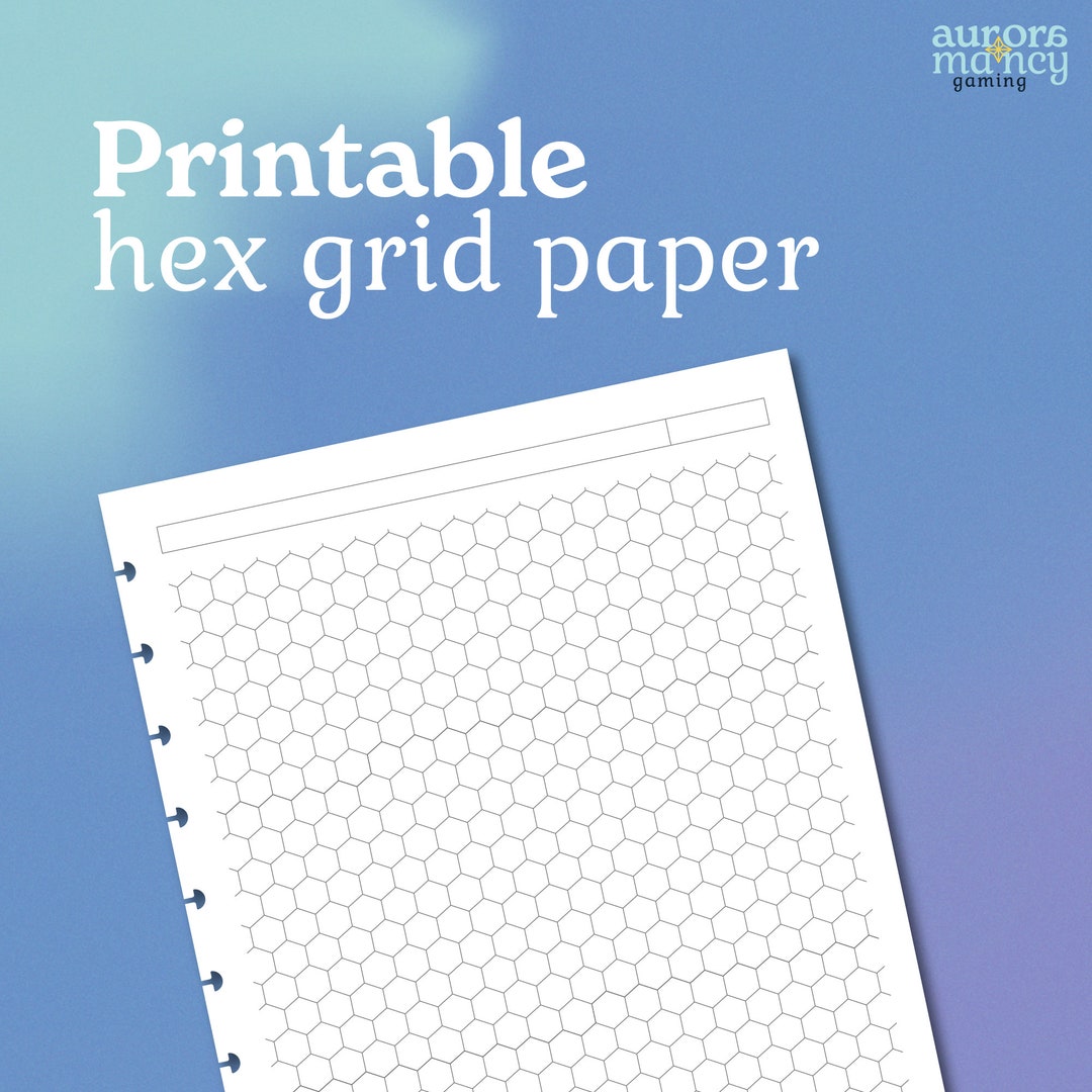 Printable Hex Grid Paper Digital Paper Template A4 & A5 Download PDF - Etsy