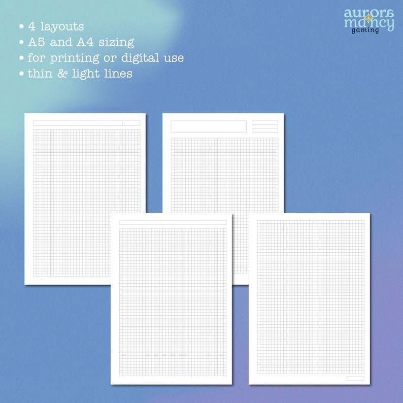 Printable Graph Paper Digital Paper Template A4 & A5 Download PDF - Etsy