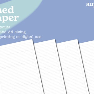 Printable Lined Paper Digital Paper Template A4 & A5 - Etsy