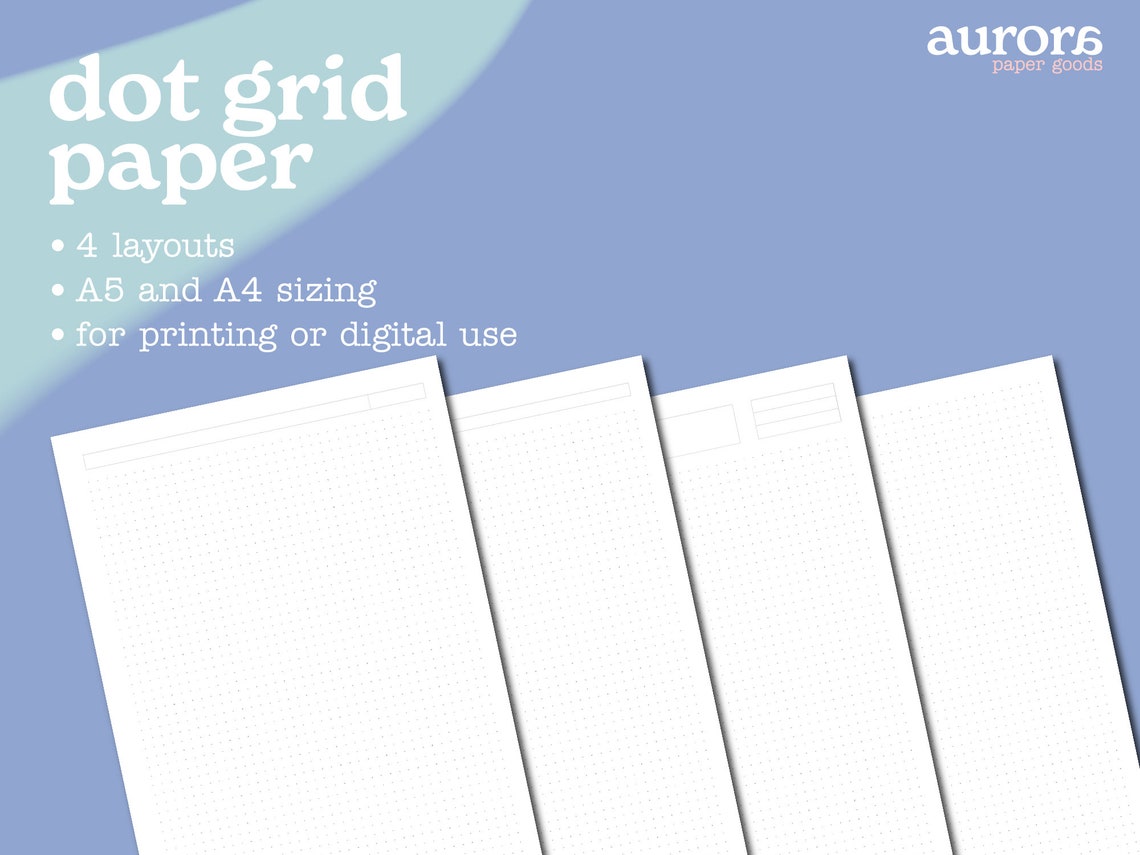 Printable Dot Grid Paper Digital Paper Template A4 & A5 - Etsy