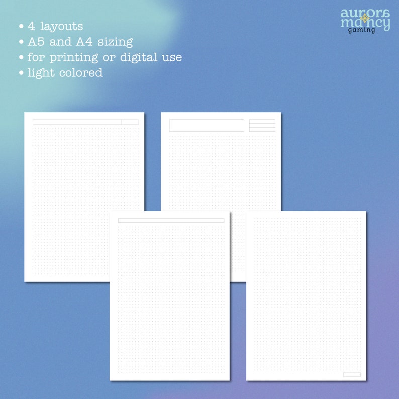 Printable Dot Grid Paper Digital Paper Template A4 & A5 Download PDF - Etsy