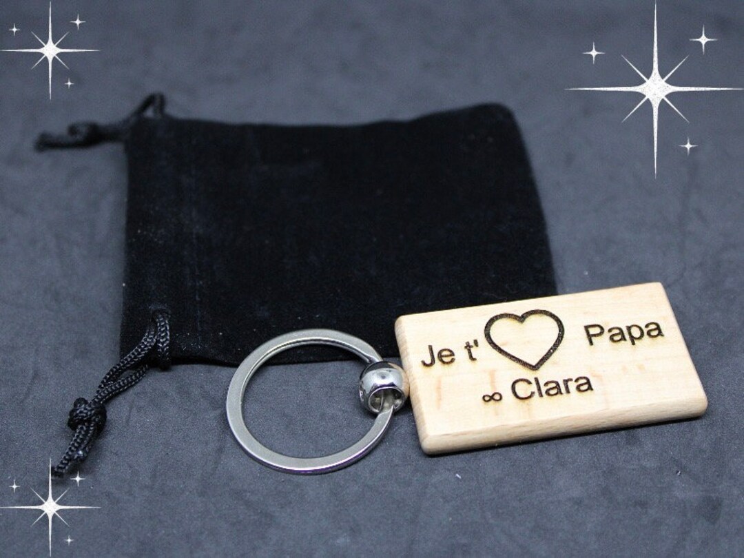 Personalized Wooden Dad Key Ring With a First Name - Etsy