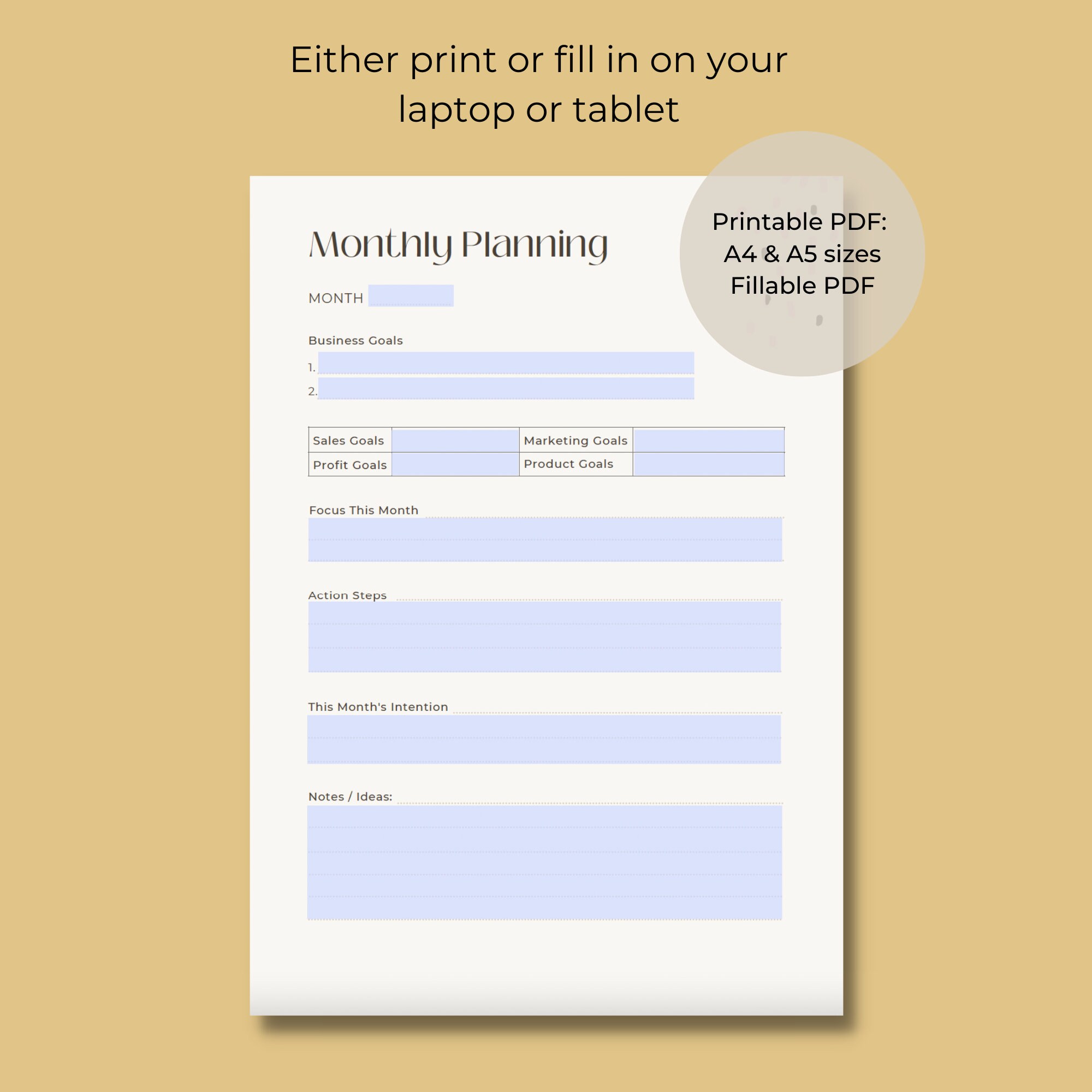 Printable Business Planner Bundle Monthly Business Review - Etsy