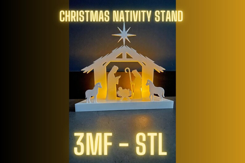 3D Christmas Light Stand Nativity Scene - STL & 3MF Christmas Design - Etsy