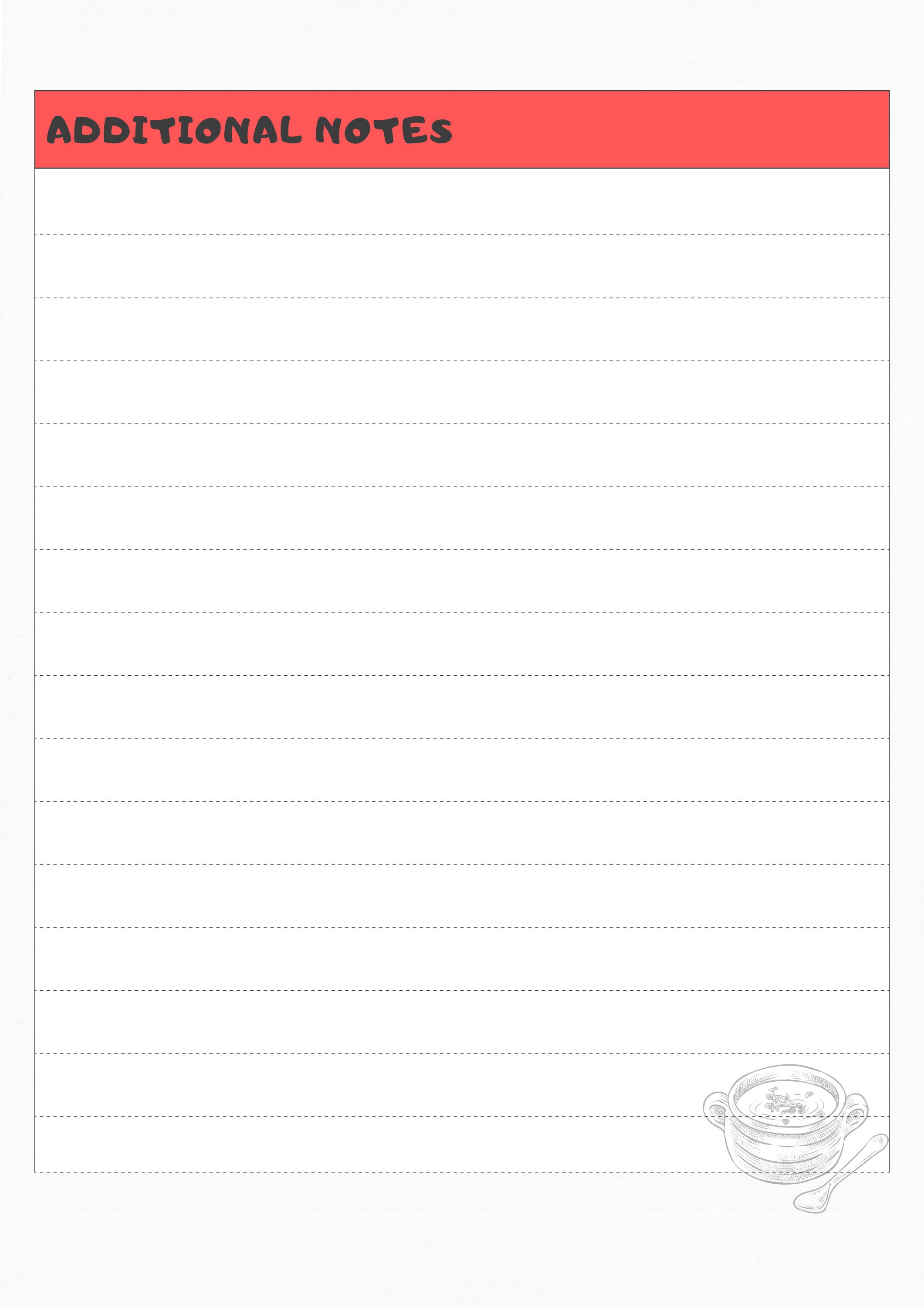 Printable Recipe Template Cooking List Sheet Recipe Card - Etsy