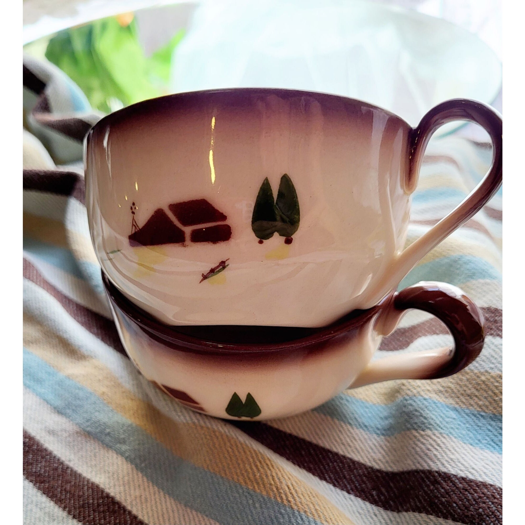 Set of I Love Lucy MCM Brock of California Brown Country Lane Farmhouse ...