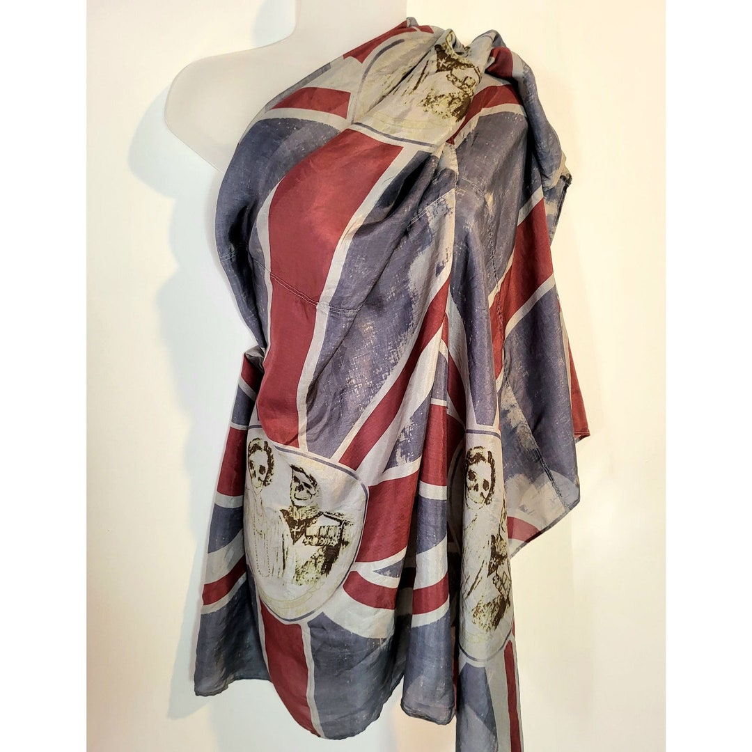 Scarce Bolongaro Trevor Union Jack Skeleton Large Silk Square - Etsy