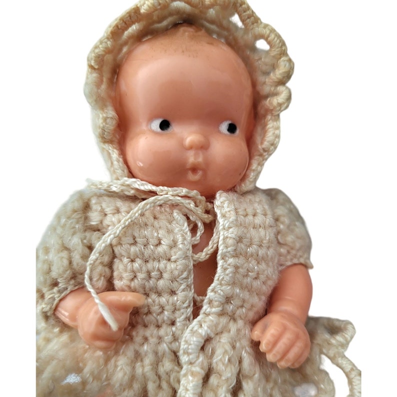 2 Vintage Irwin USA Made Side Eye Mini Kewpie Baby Doll Crochet in ...