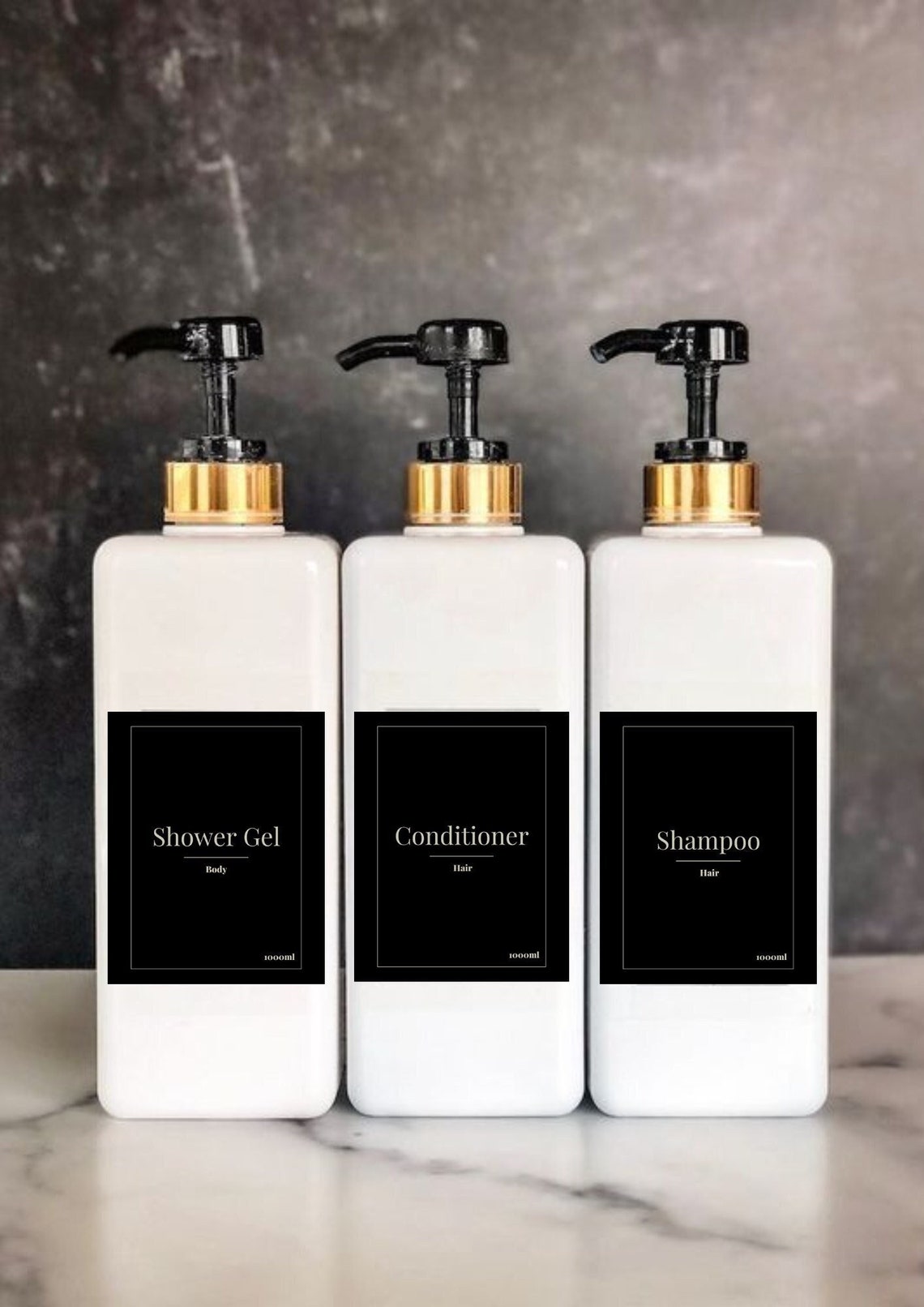 Printable Customizable Black Bathroom Labels, Personalized Cosmetic ...