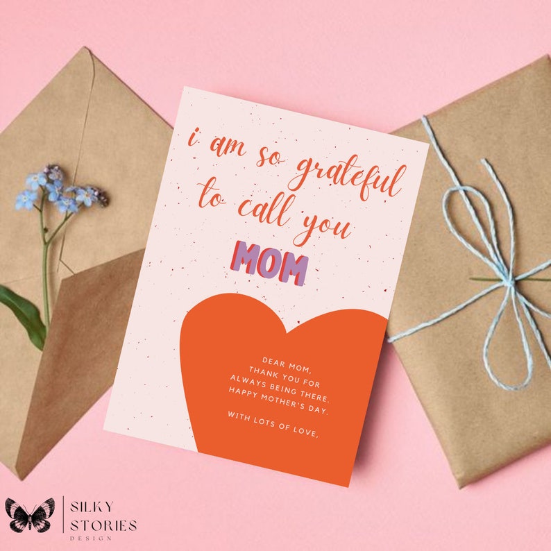 Printable Mother's Day Card: Grateful Mom Message (PDF & PNG) - Etsy
