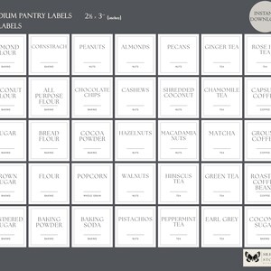 Printable Minimalist Pantry Label Set: Kitchen Organization Stickers ...
