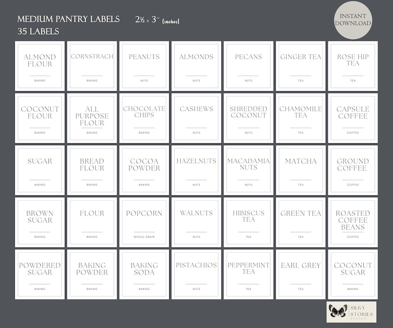 Printable Minimalist Pantry Label Set - Customizable Household Labels ...