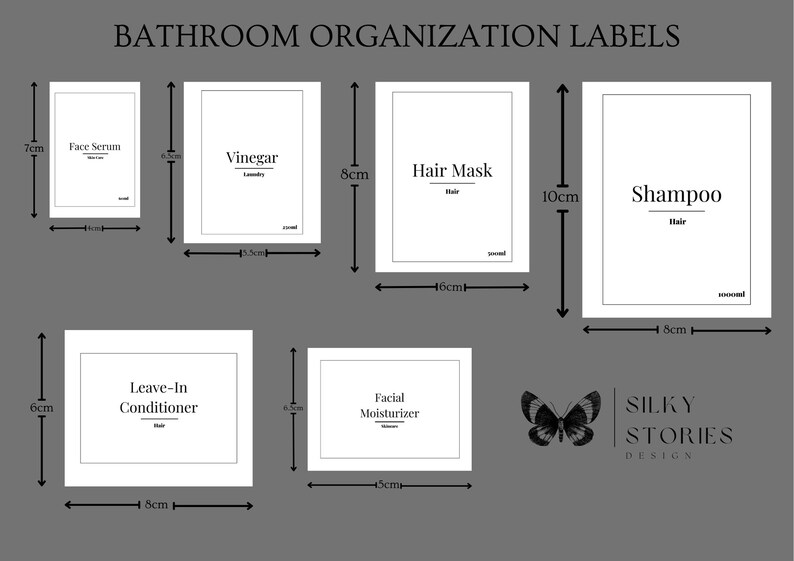 Printable Customizable Minimalist Bathroom Labels, Personalized ...