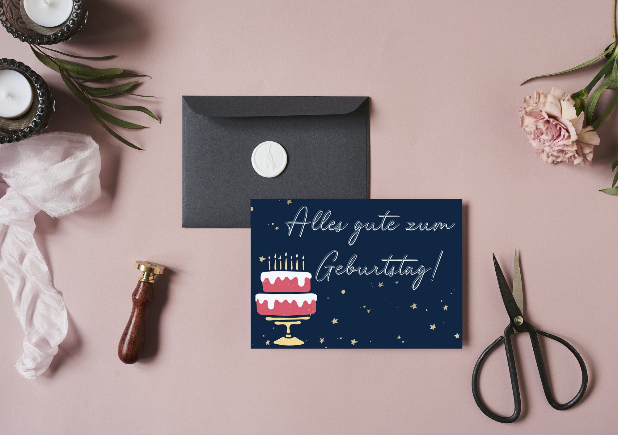 Printable Birthday Card in German, Digital Card, German Birthday Card ...