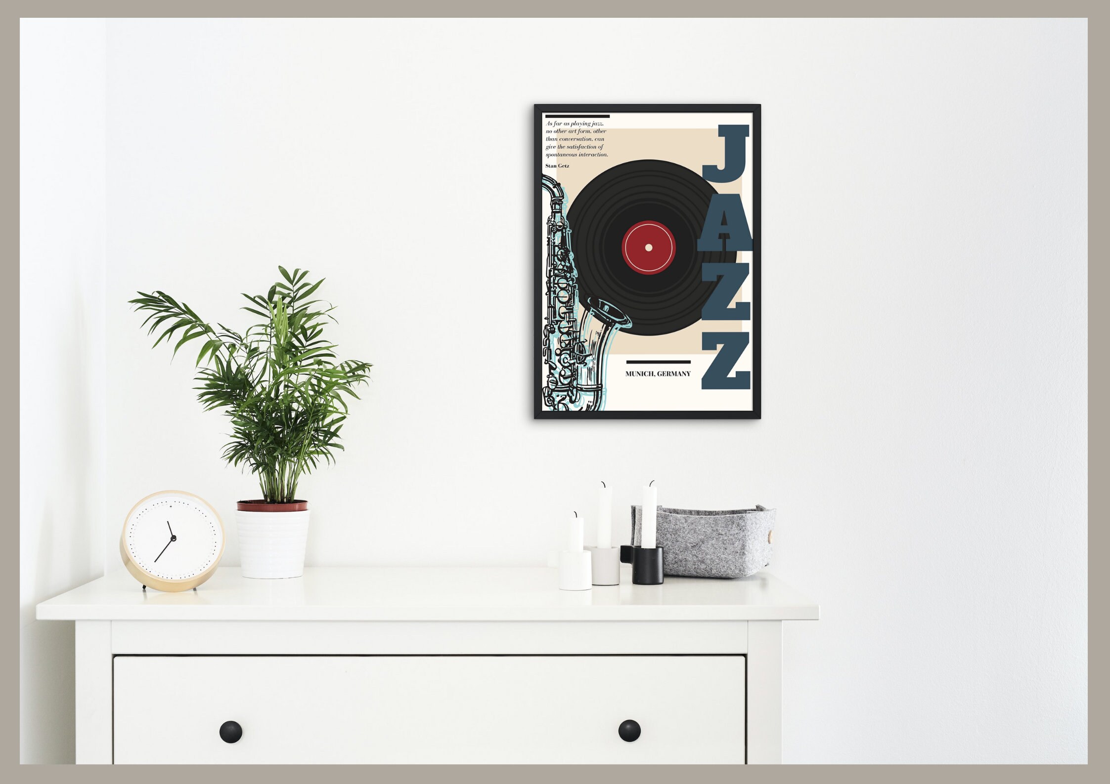 Printable Vintage Wall Decor, Musical Wall Art, Digital Jazz Print ...