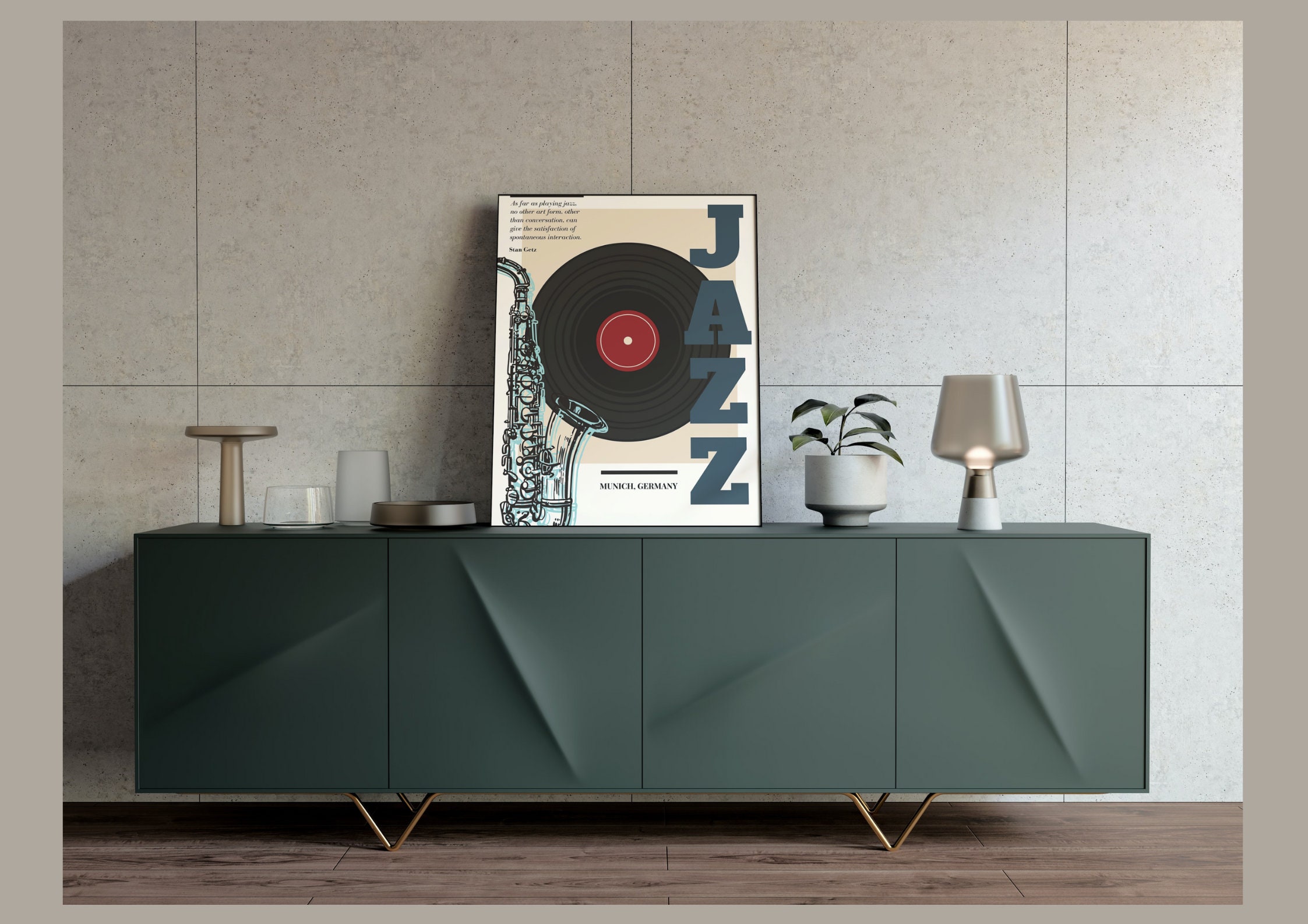 Printable Vintage Wall Decor, Musical Wall Art, Digital Jazz Print ...