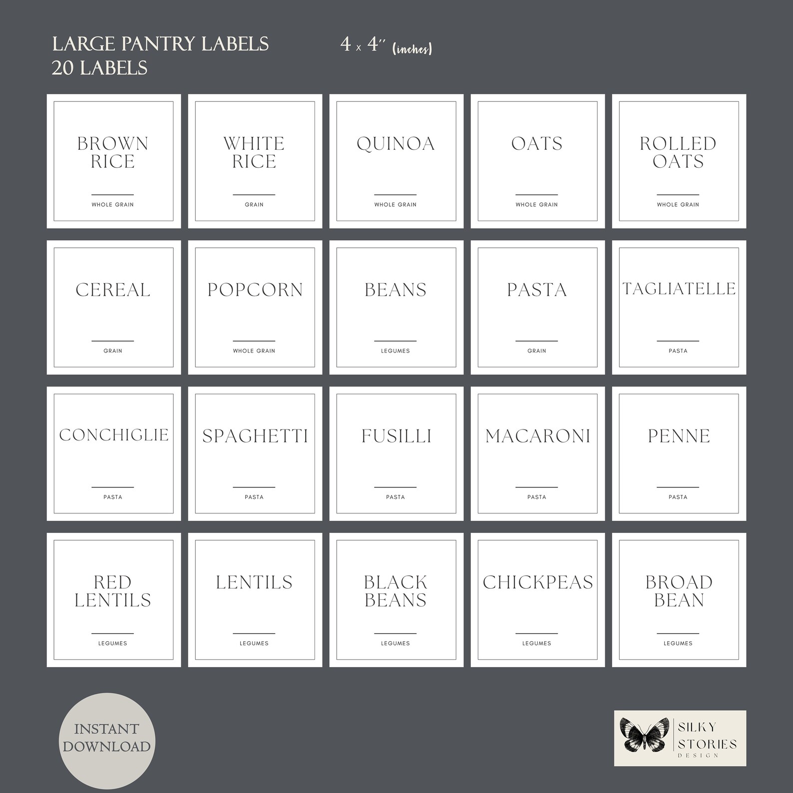 Printable Minimalist Pantry Label Set - Customizable Household Labels ...