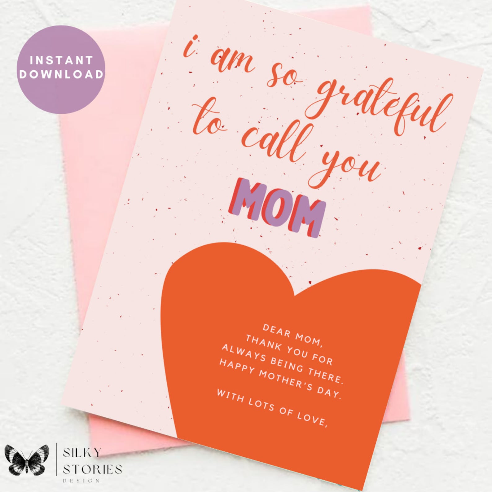 Printable Mother's Day Card: Grateful Mom Message (PDF & PNG) - Etsy