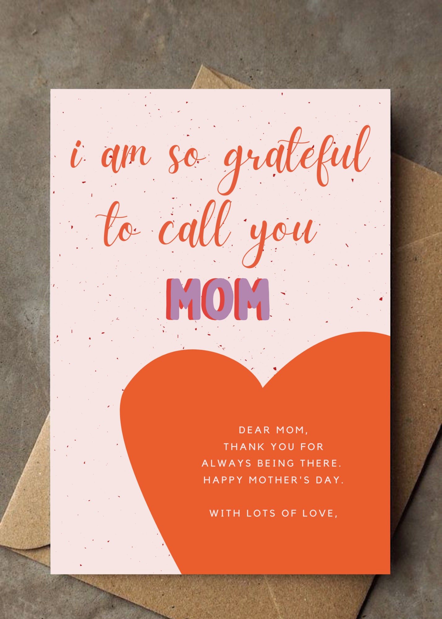 Printable Mother's Day Card: Grateful Mom Message (PDF & PNG) - Etsy