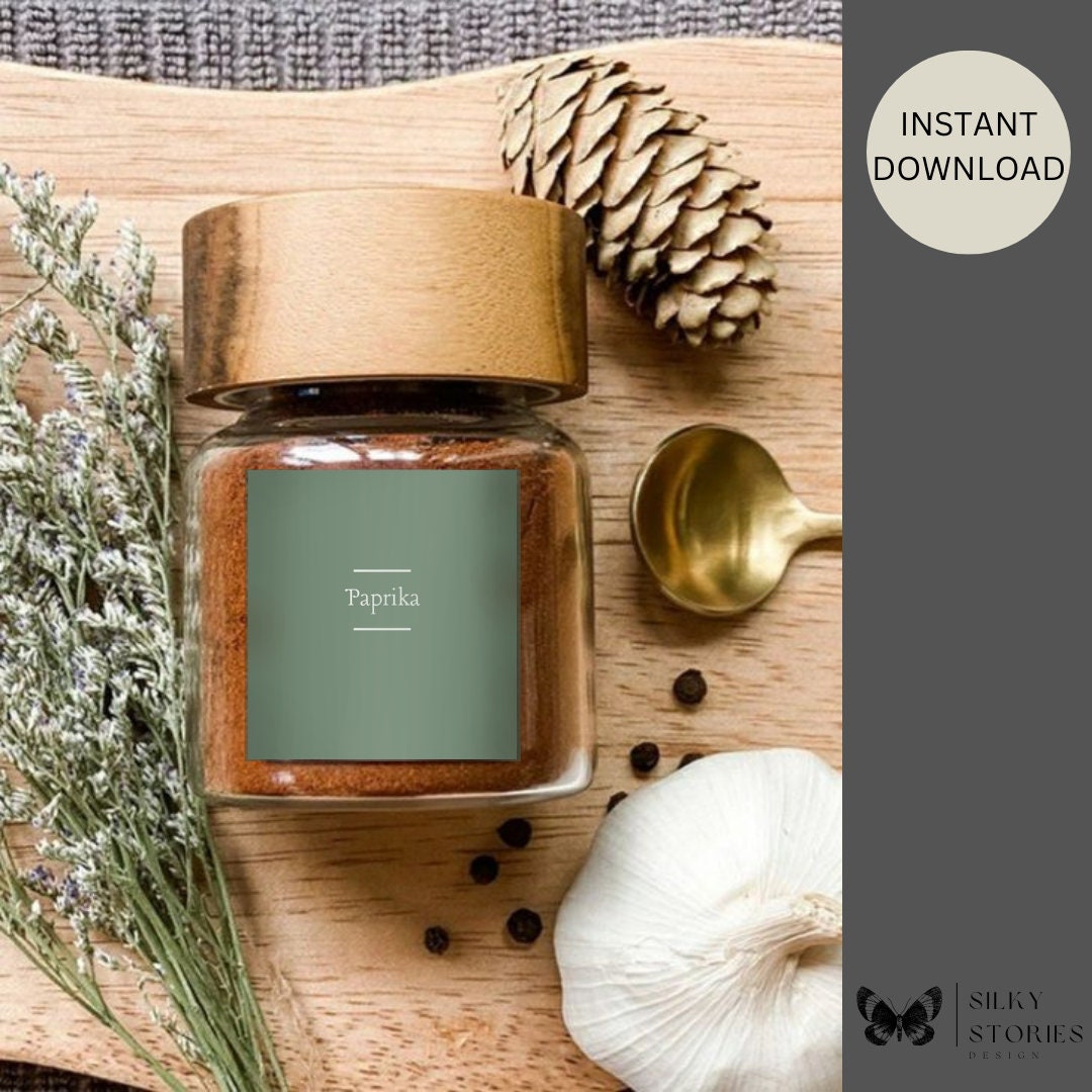 Printable Pantry Labels, Spice Label Set, Printable Kitchen Labels ...