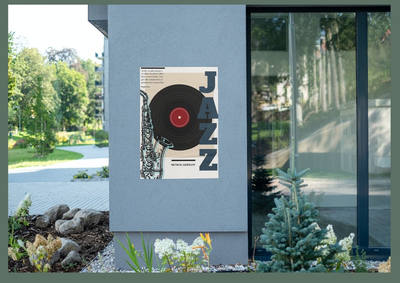 Printable Vintage Wall Decor, Musical Wall Art, Digital Jazz Print ...