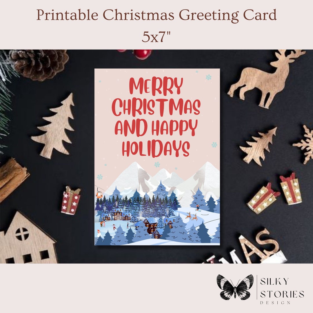 Printable Christmas Card, Digital Christmas Card, Last Minute Gift ...