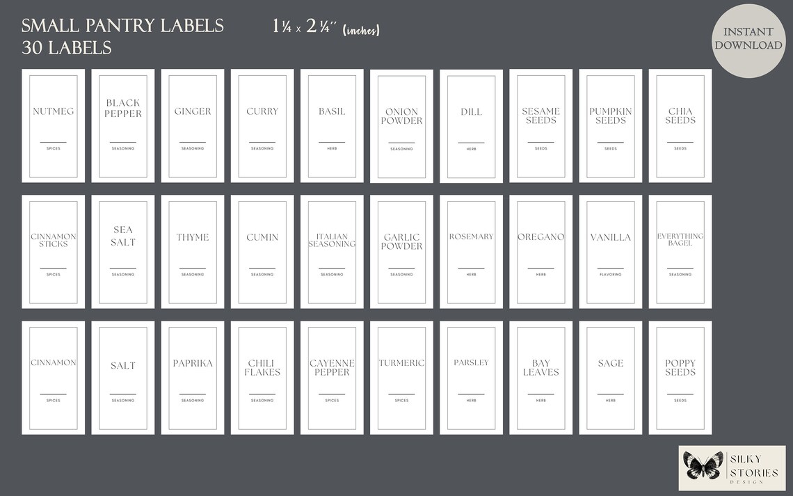 Printable Minimalist Pantry Label Set Customizable Household Labels ...