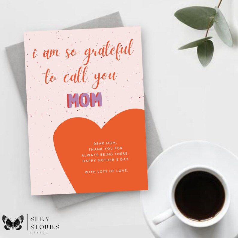 Printable Mother's Day Card: Grateful Mom Message (PDF & PNG) - Etsy