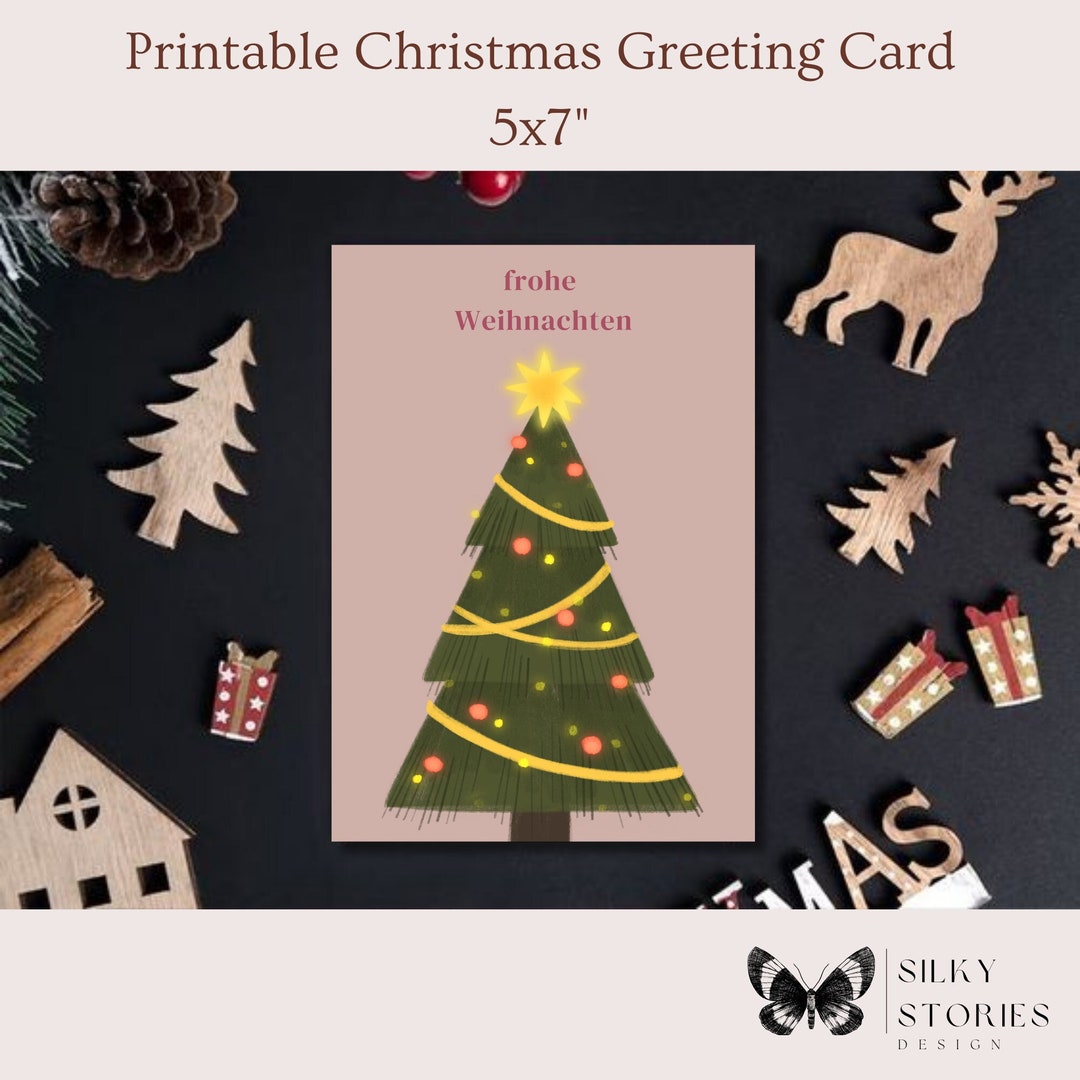 Christmas Card, Christmas Card in German, Printable Card, Digital ...