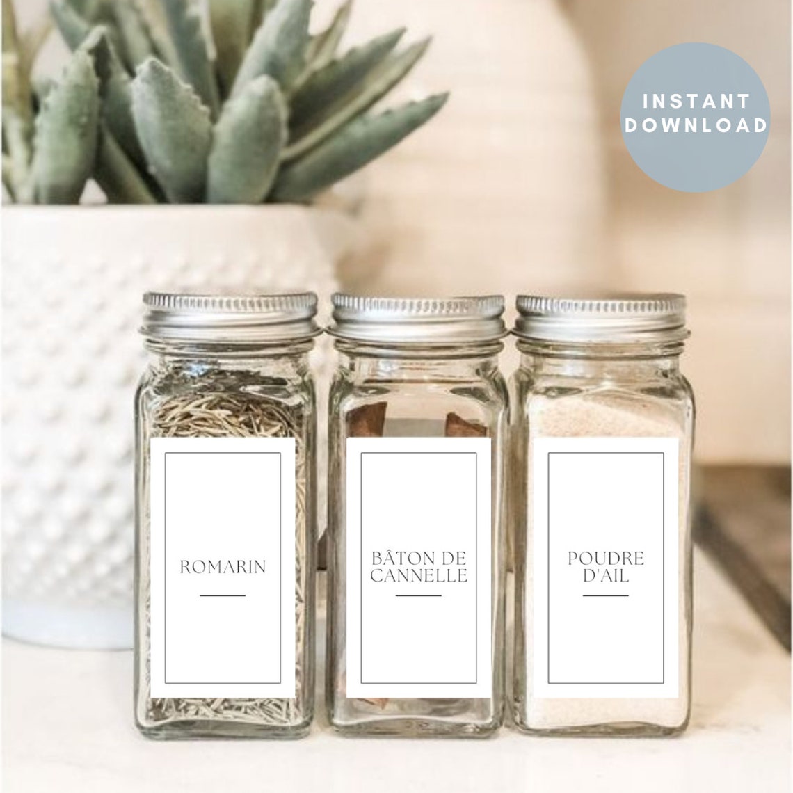 Printable French Kitchen Labels, Minimalist Pantry Stickers ...