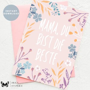 Printable Mother's Day Card in German, Birthday Card for Mom, Thank You ...